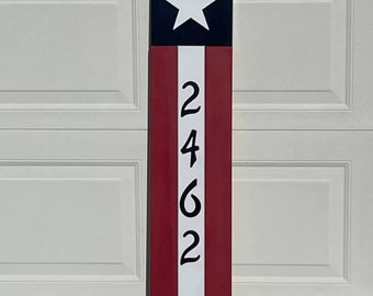 American Flag Address Sign, Patriotic Outdoor Decor, Metal Address Sign ...