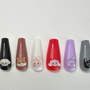 ATZ Ateez Aniteez Mini Nail Resin 3D Flatback Mini Animal Heads,bear ...