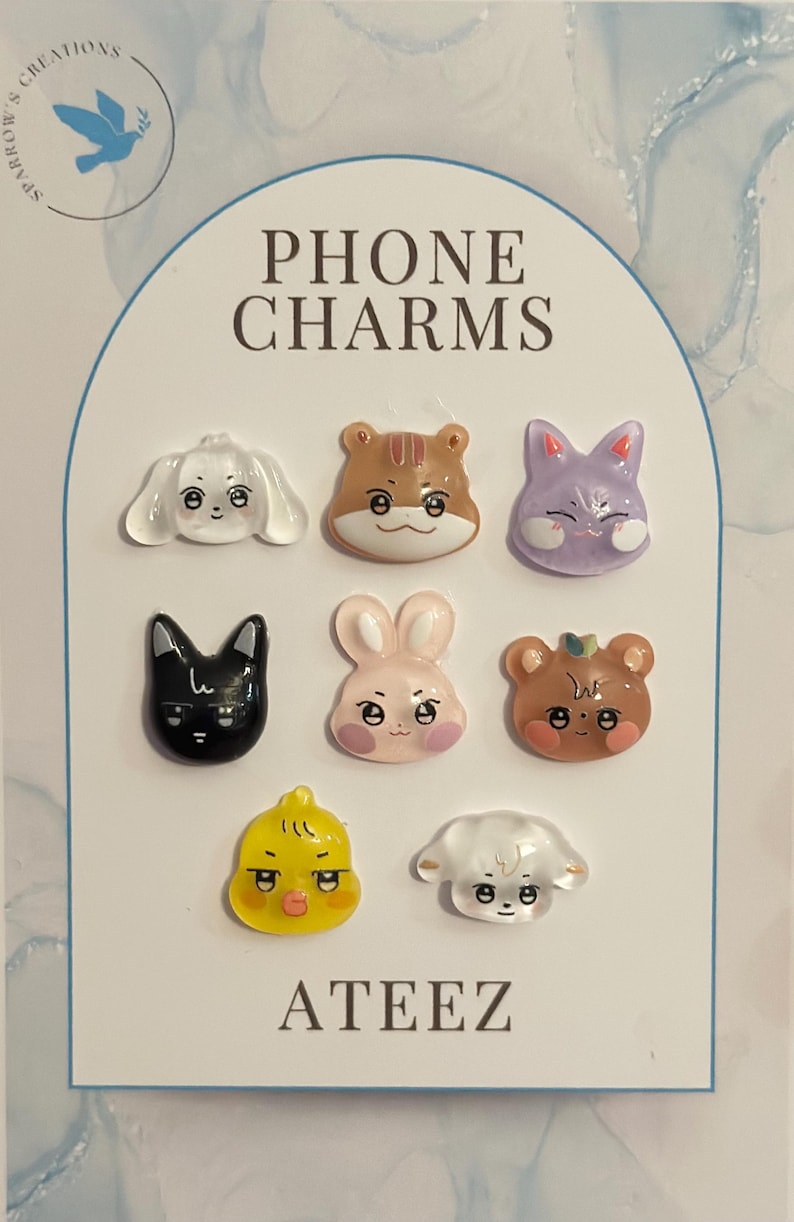 ATZ Phone 16mm-18mm Ateez Aniteez Phone Flatback Resin 3D Small Animal ...