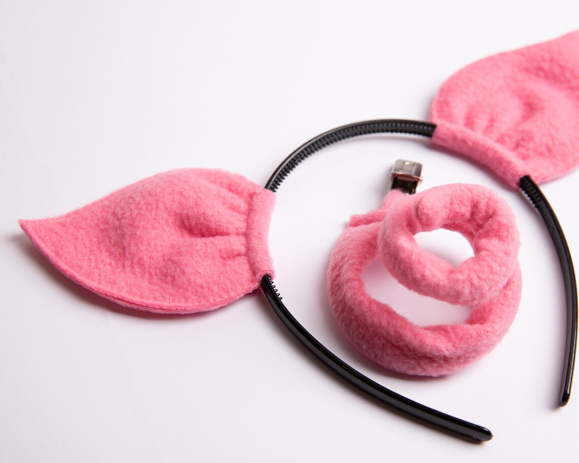 Pig Ears and Piggy Tail / Pig Headband / Pig Costume Pretend - Etsy
