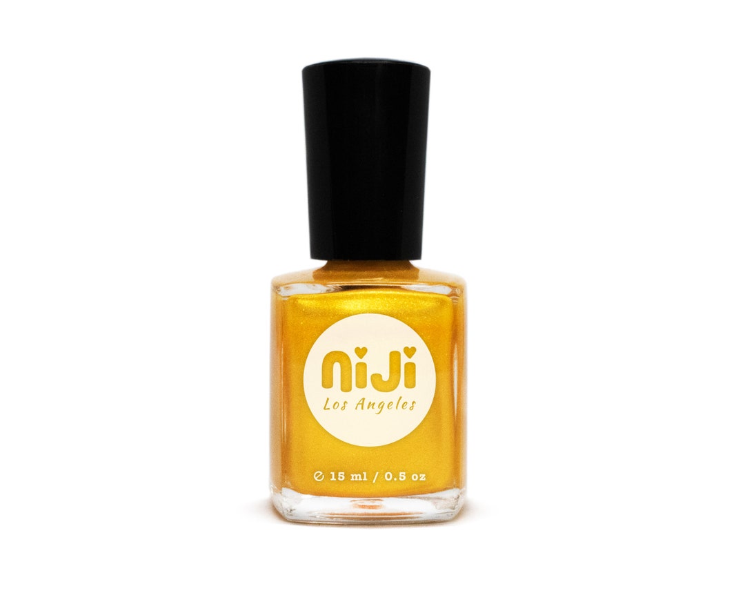 Marigold Shimmery Gold Nail Polish: Vegan 10-free Lacquer - Etsy