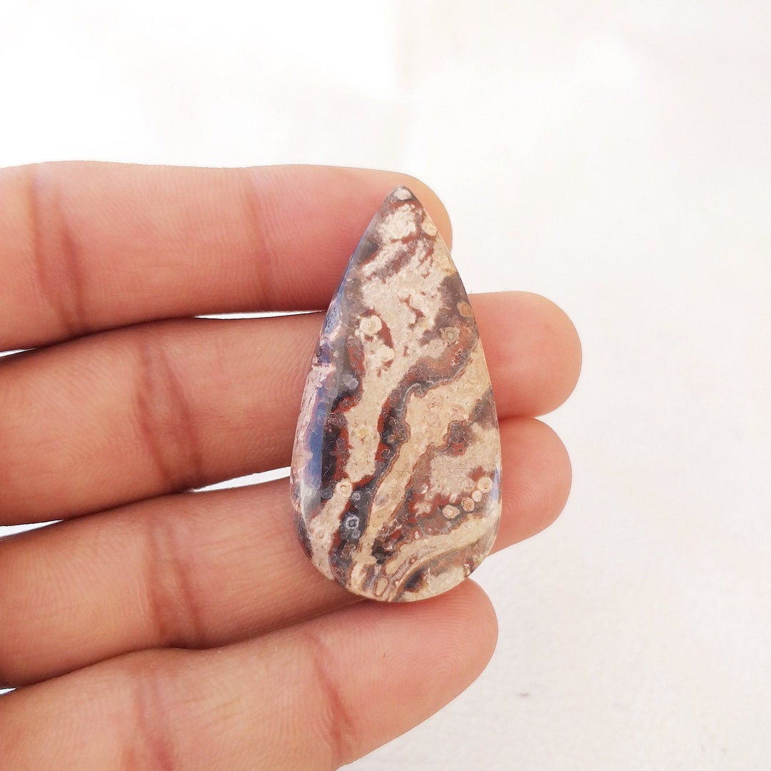 47x24x5 MM Natural Viper Skin Jasper Stone Cabochon Gemstone Pear Shape ...