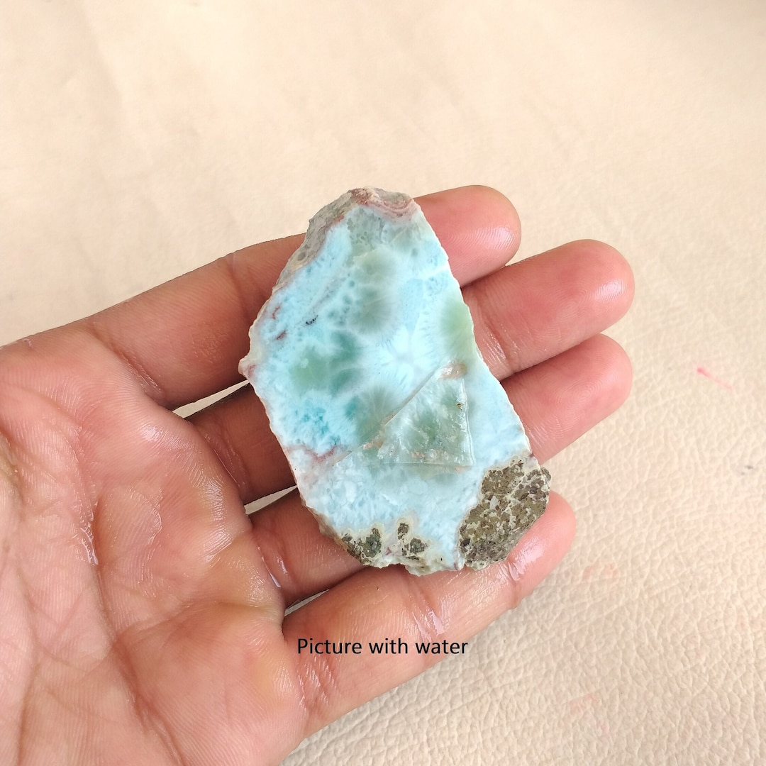 Natural Larimar Stone Slice, Unpolished Larimar Slice, Larimar Slice ...