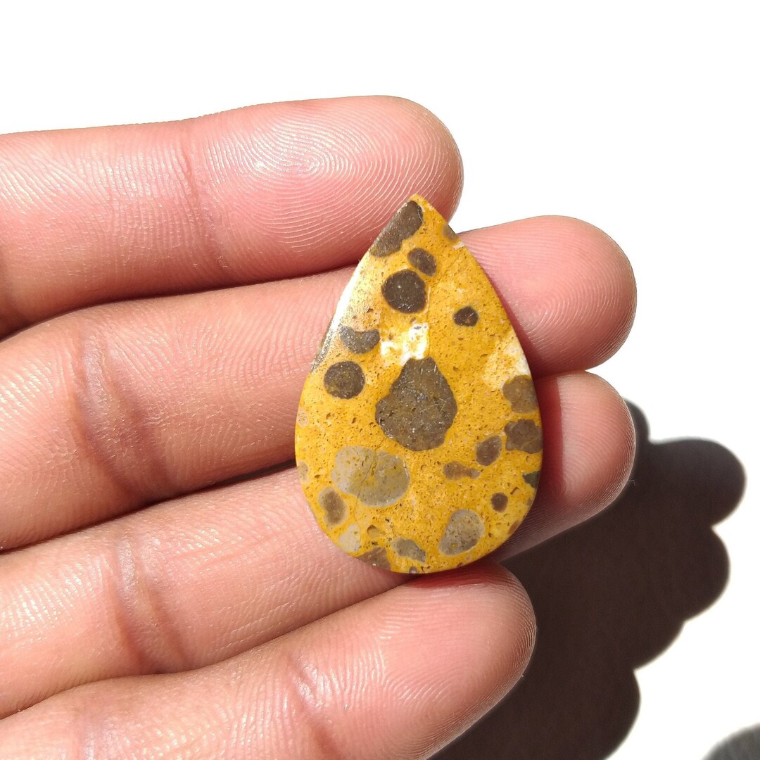Pear Parasite Stone Cabochon: 28.2 Carat Gemstone Pendant (33x22x5 MM ...