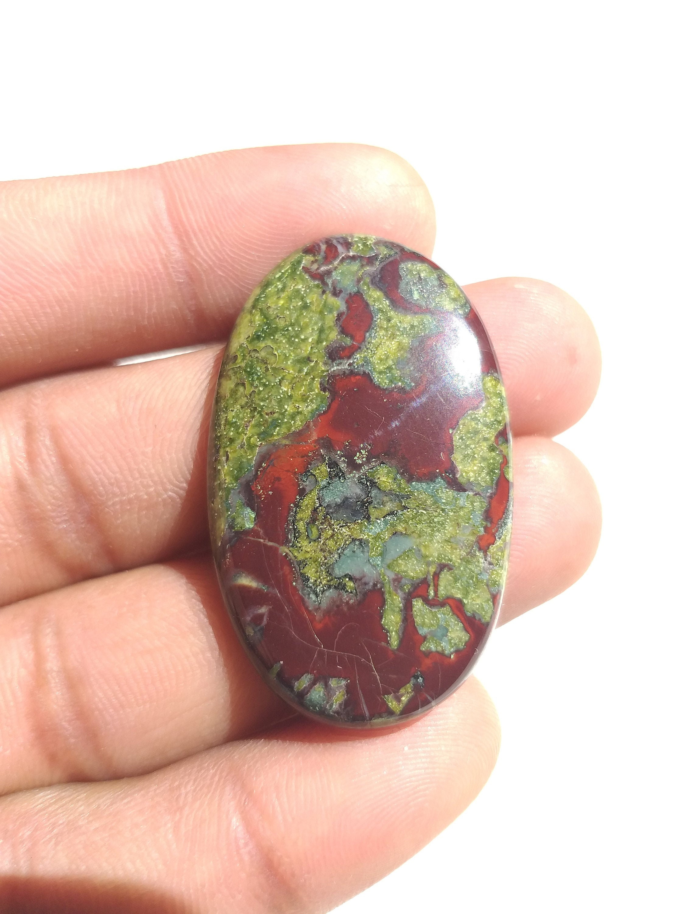 41x25x5 MM Beautiful Dragon Blood Stone Cabochon Gemstone Oval | Etsy