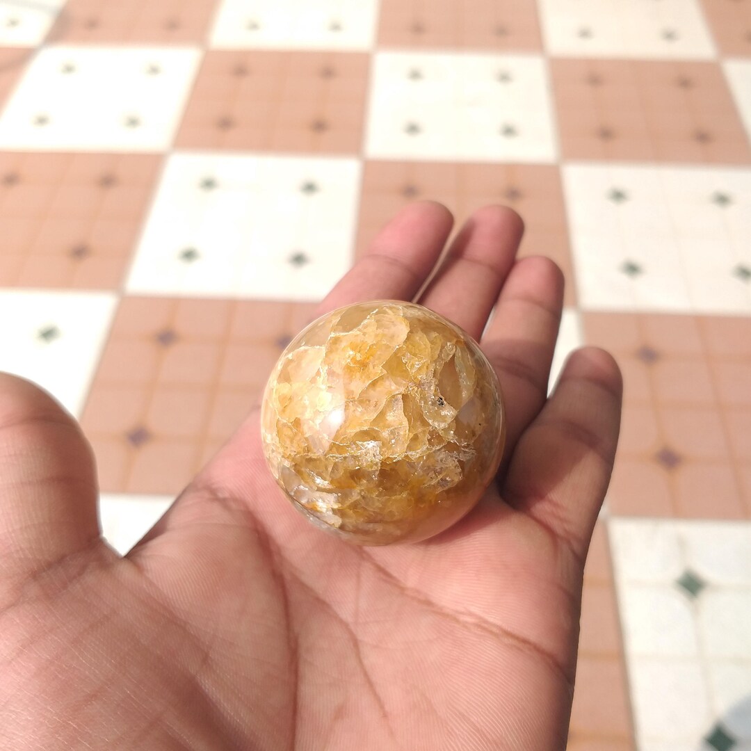 Golden Quartz Sphere: Natural Gemstone, Polished Sphere, (45 MM) - Etsy