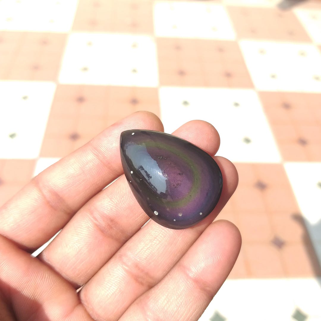 Rainbow Obsidian Eye Pear Shape : Polished Cabochon for Jewelry ...