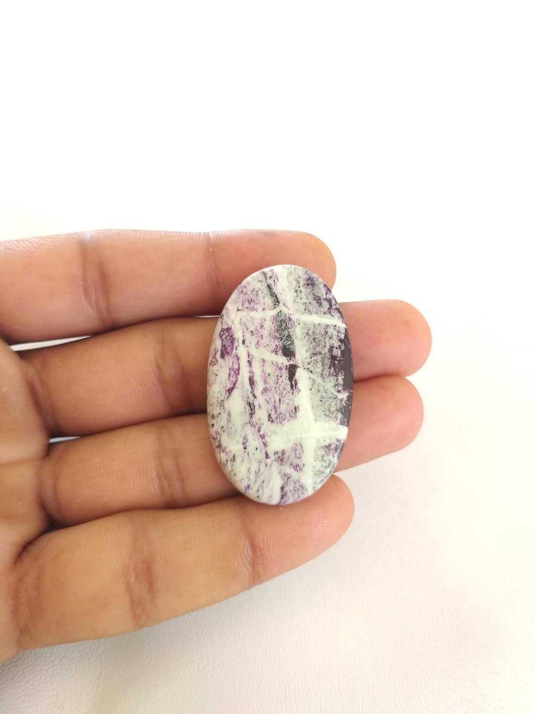 Natural Kammererite Stone Cabochon, Oval Shape, 65 Carat Gemstone ...