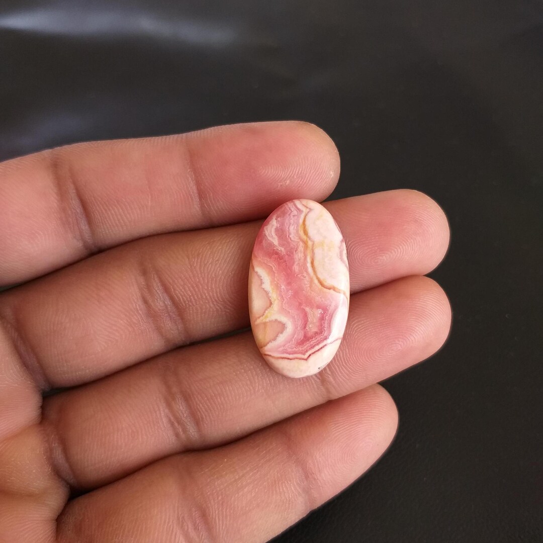 Natural Pink Rhodochrosite Stone Cabochon, Oval Shape Gemstone, 25 ...