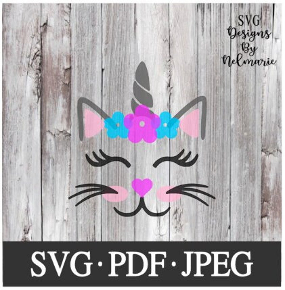 Caticorn Svg, Caticorn Cut File, Caticorn Jpeg, Cat Unicorn Cut File ...