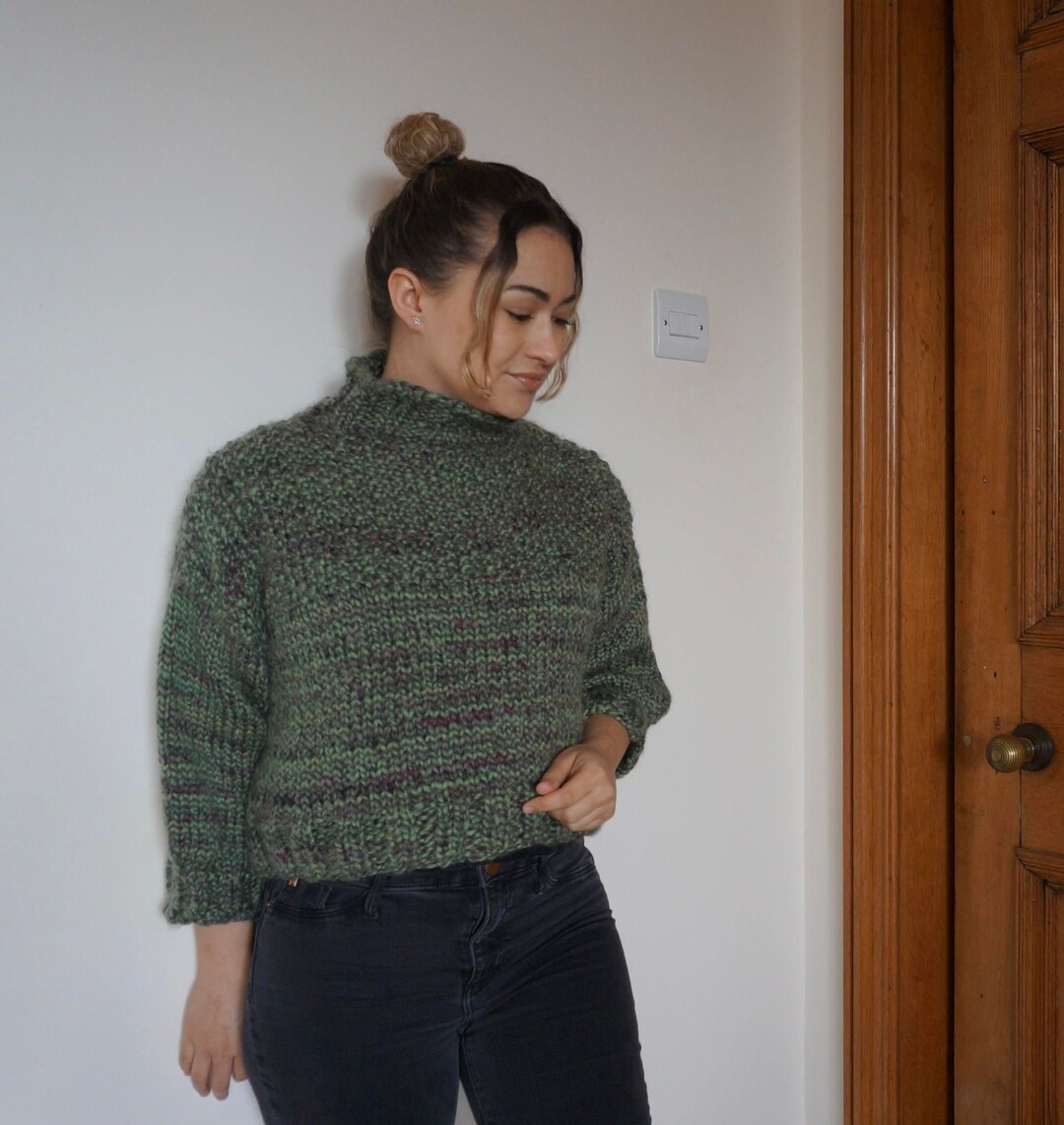 Bella Cropped Sweater Knitting Pattern - Etsy