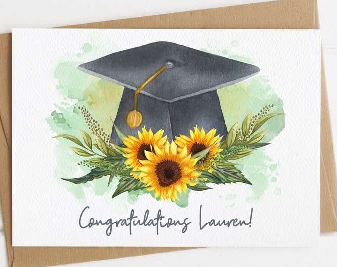 Personalized Graduation Card Sunflowers Class of 2023 Card for New ...