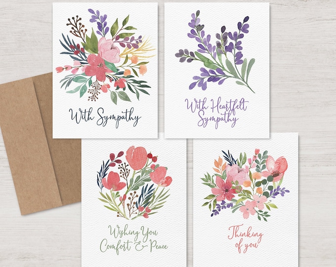 Sympathy Card Set | Condolence Cards | Deepest Sympathies | Grief ...