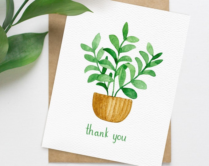 Houseplant Thank You Card | Plant Thank You Card | Greenery Card ...