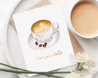 I Love You a Latte Valentine's Day Card Coffee Mug - Etsy