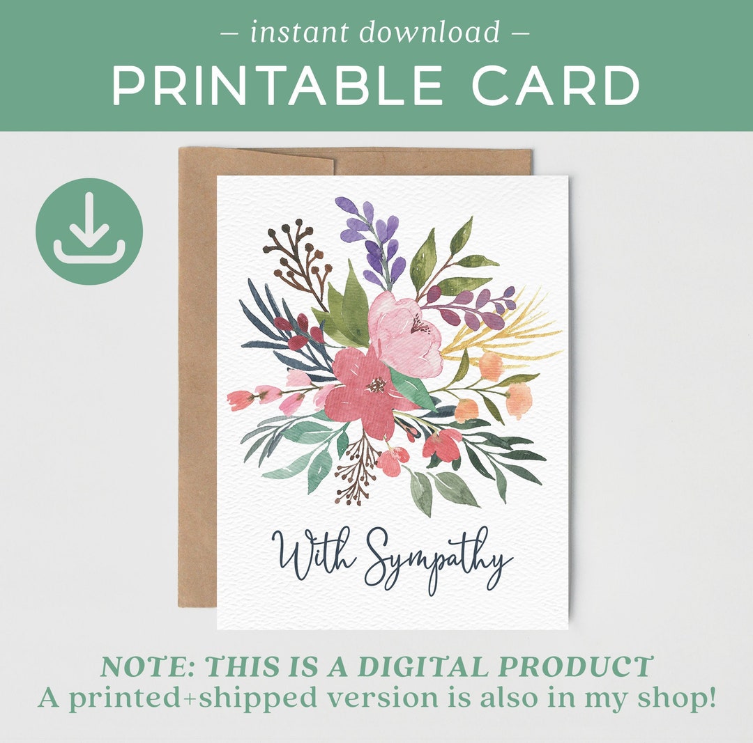 PRINTABLE Sympathy Card | Condolence Card | Loss Card | Deepest ...