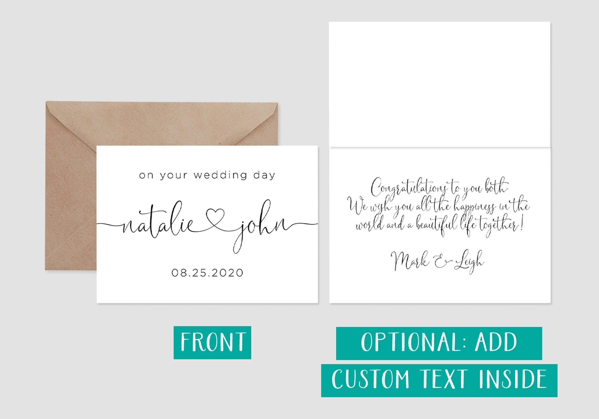 Personalized Wedding Card Custom Congratulations Wedding | Etsy