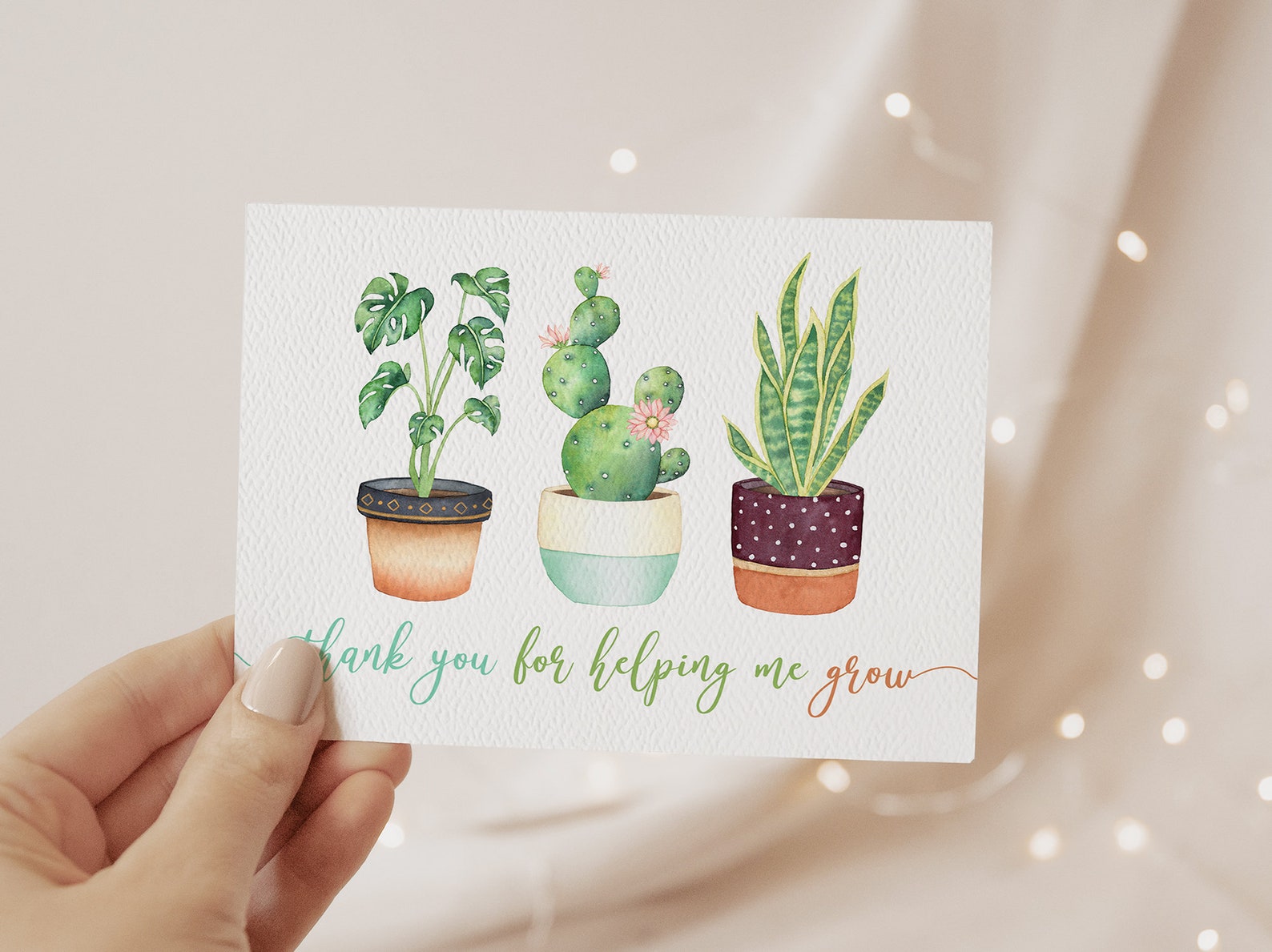 Thank You for Helping Me Grow Plant Thank You Card Eco - Etsy