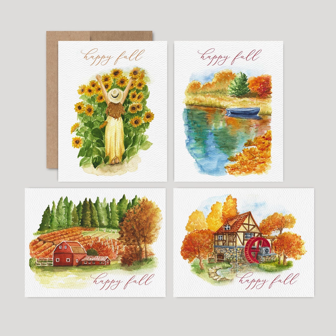 Fall Card Pack | Eco Friendly Autumn Greeting Cards | Happy Fall ...