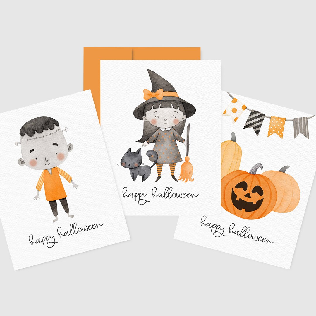 Happy Halloween Card Pack | Recycled Halloween Cards | Fall Card Pack ...