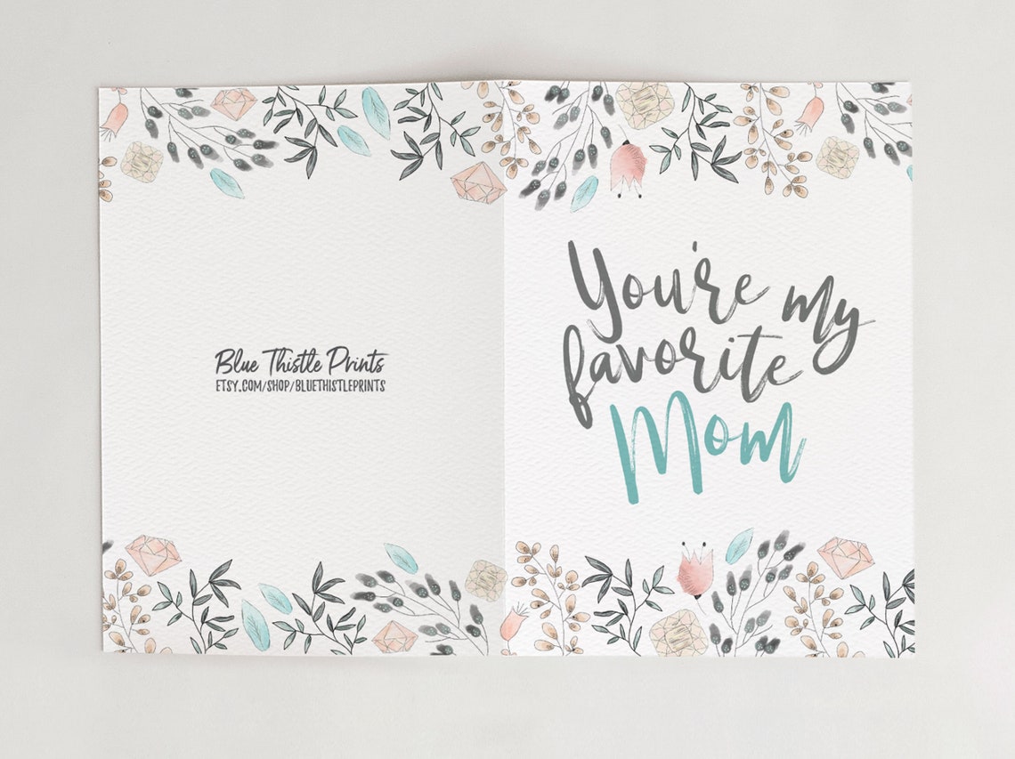Funny Mother's Day Card You're My Favorite Mom | Etsy