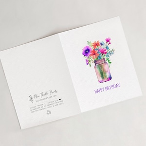 Birthday Card Pack | Flower Cards | Happy Birthday Card Set | Blank ...