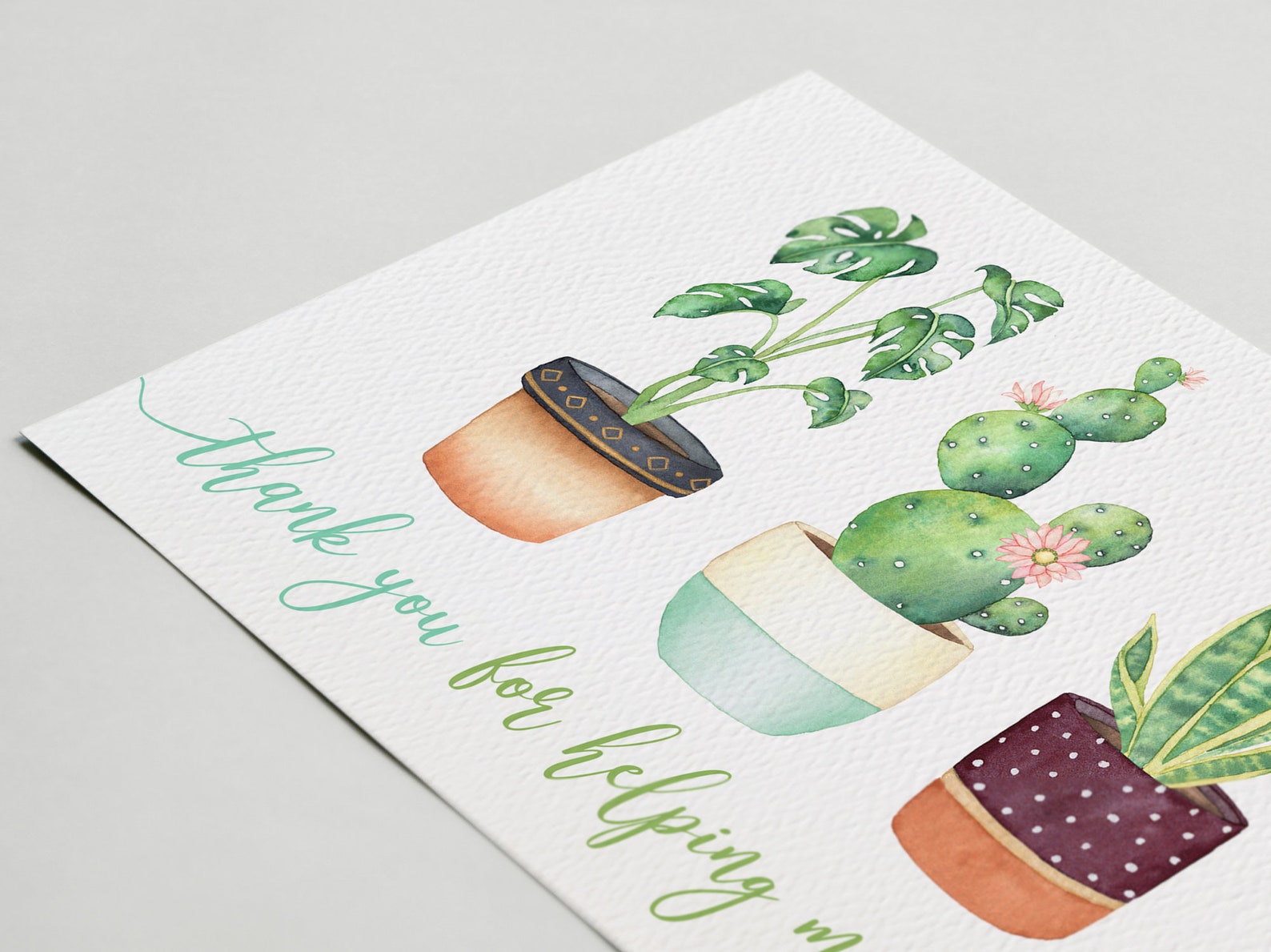 Thank You for Helping Me Grow | Plant Thank You Card | Eco Friendly ...