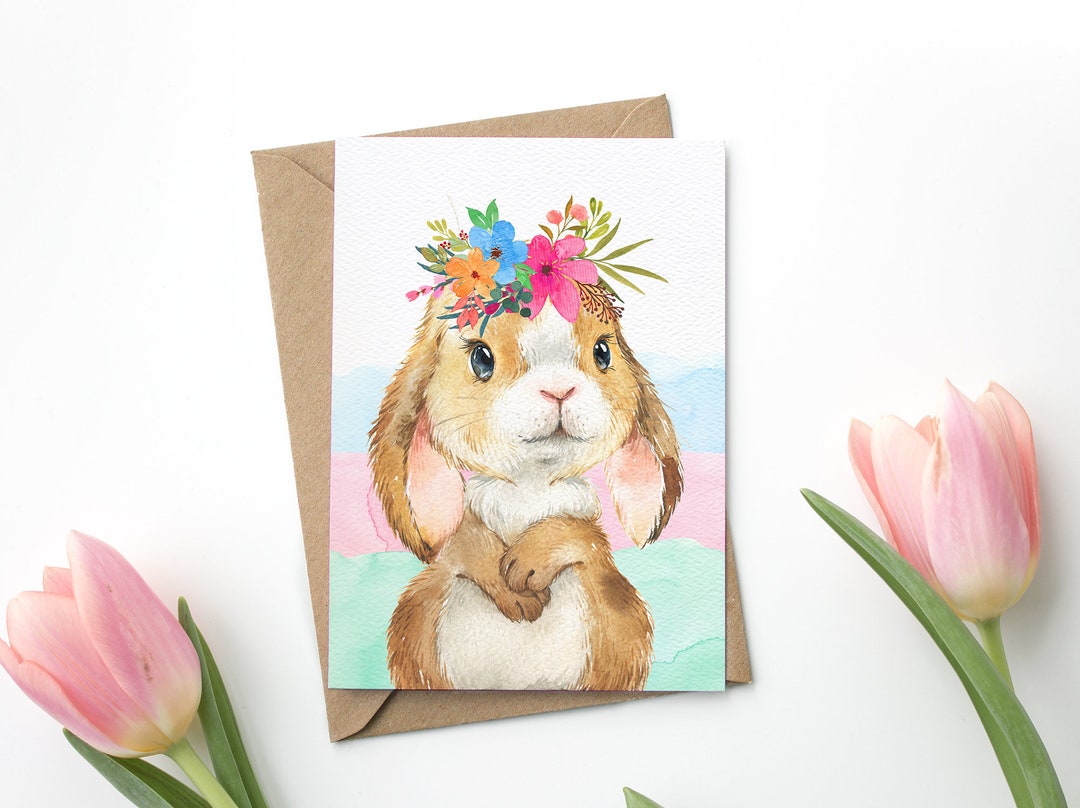 Bunny Rabbit Card | Happy Spring | Cute Greeting Card | Eco Friendly ...