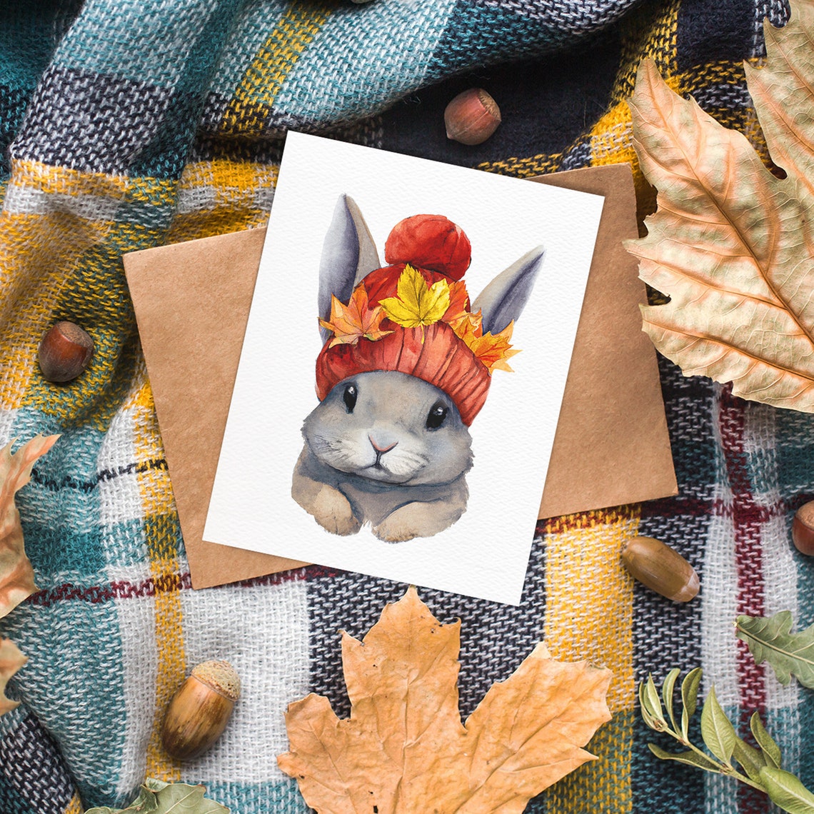 Autumn Animals Card Set Fall Card Pack Blank Inside - Etsy