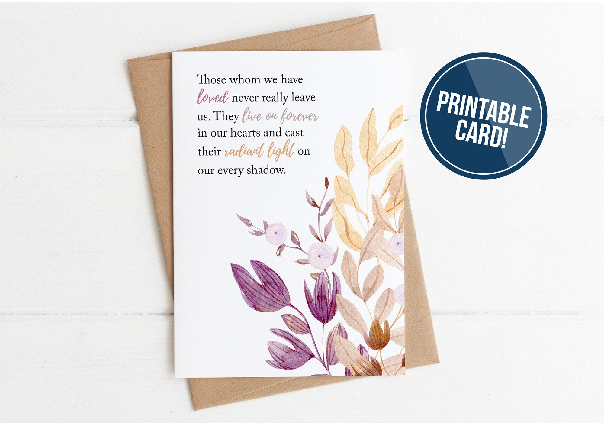 PRINTABLE Sympathy Card | Condolence Card | Loss Card | Deepest ...