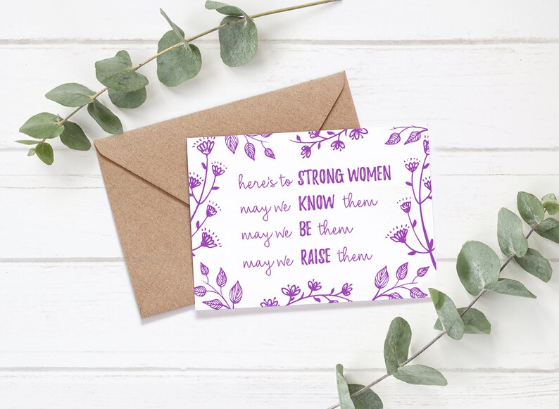 PRINTABLE Womens Empowerment Card Strong Women Here's to - Etsy