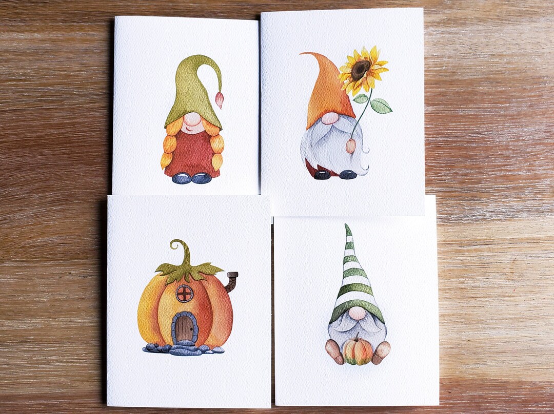Fall Greeting Card Pack | Autumn Card Set | Gnome Cards | Thanksgiving ...