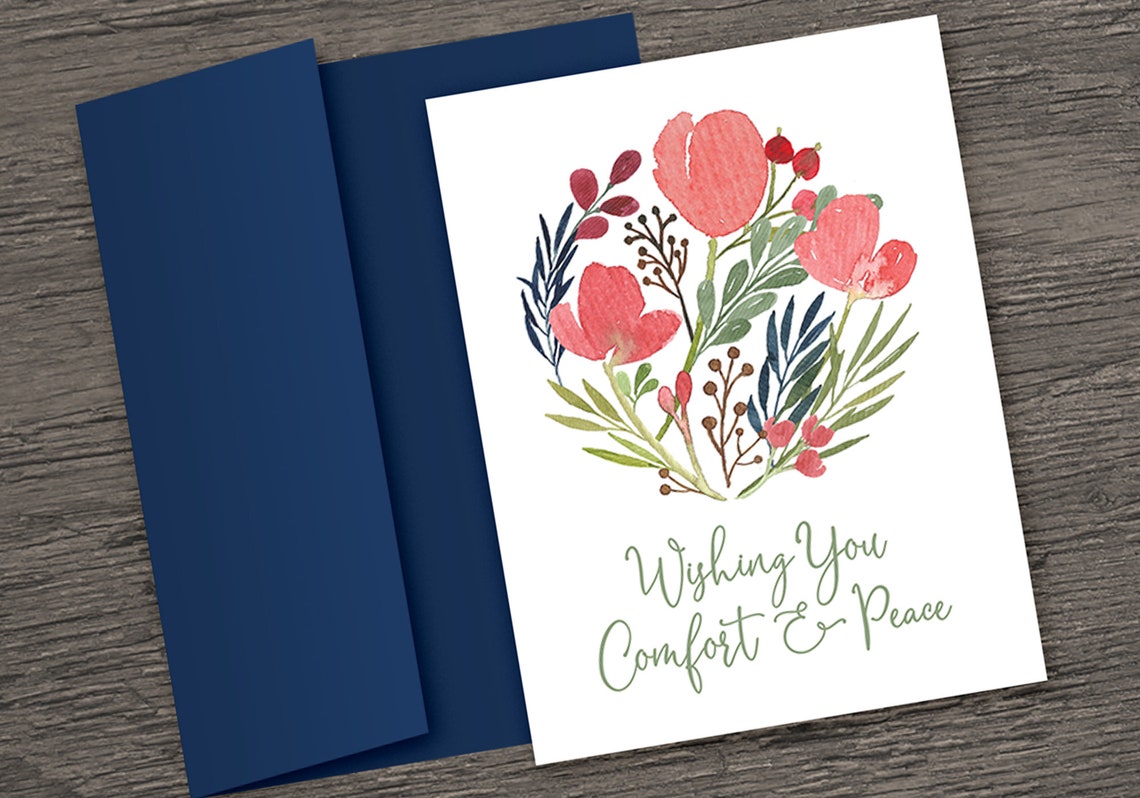 PRINTABLE Wishing You Peace & Comfort Card Condolence Card | Etsy