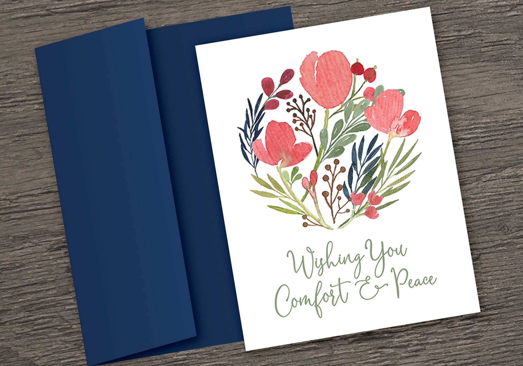 PRINTABLE Wishing You Peace & Comfort Card Condolence Card | Etsy