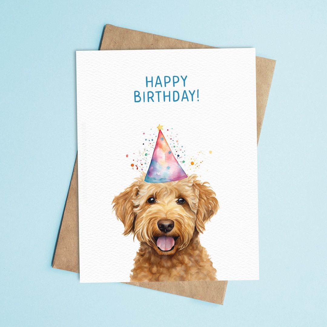 Goldendoodle Birthday Card | Happy Birthday Card | Dog Birthday Card ...