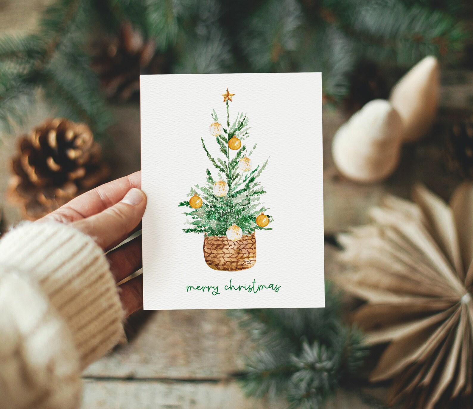 Merry Christmas Card | Eco Friendly Christmas Card or Card Set ...