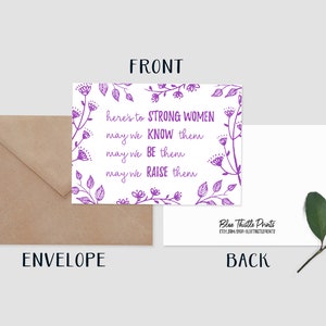 PRINTABLE Womens Empowerment Card, Strong Women, Here's to Strong Women ...