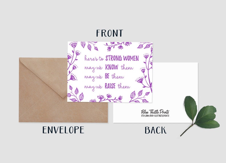 PRINTABLE Womens Empowerment Card, Strong Women, Here's to Strong Women ...