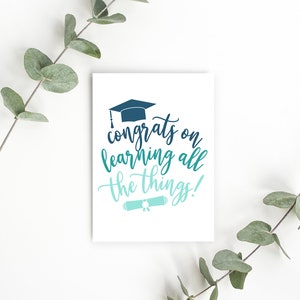 PRINTABLE Graduation Card Class of 2022 Congrats on Learning - Etsy