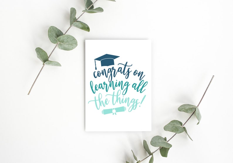 PRINTABLE Graduation Card Class of 2022 Congrats on Learning - Etsy