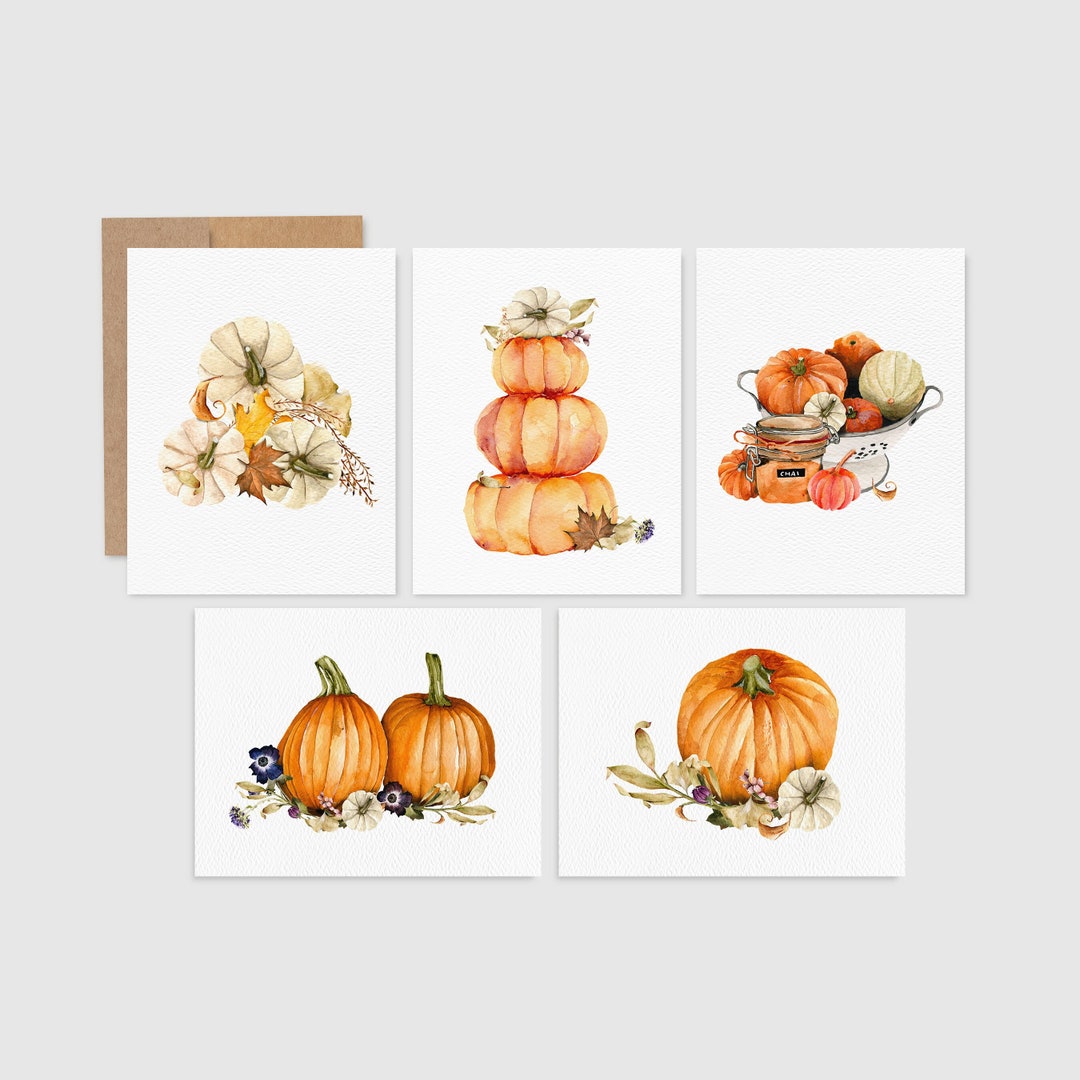 Autumn Greeting Card Set | Eco Friendly Pumpkin Cards | Halloween ...