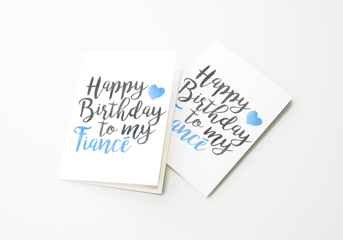 PRINTABLE Fiance Birthday Card, Watercolor Future Husband Birthday ...