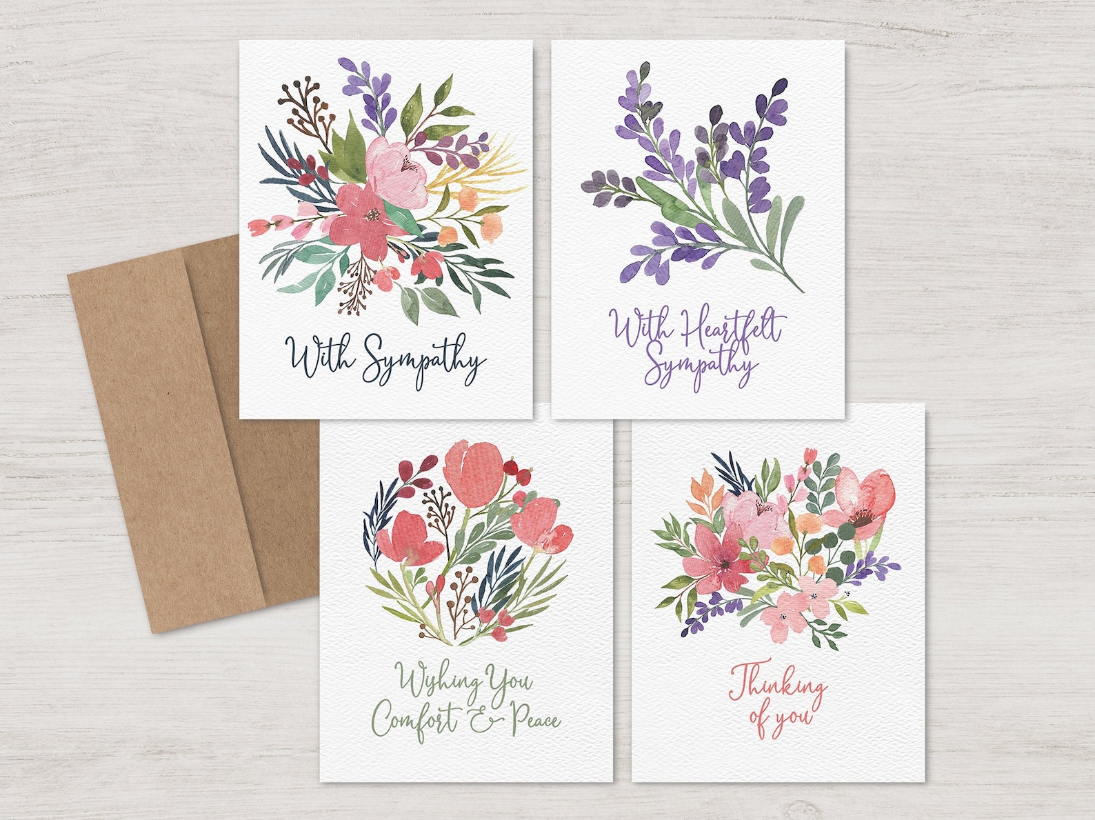 Sympathy Card Set | Condolence Cards | Deepest Sympathies | Grief ...