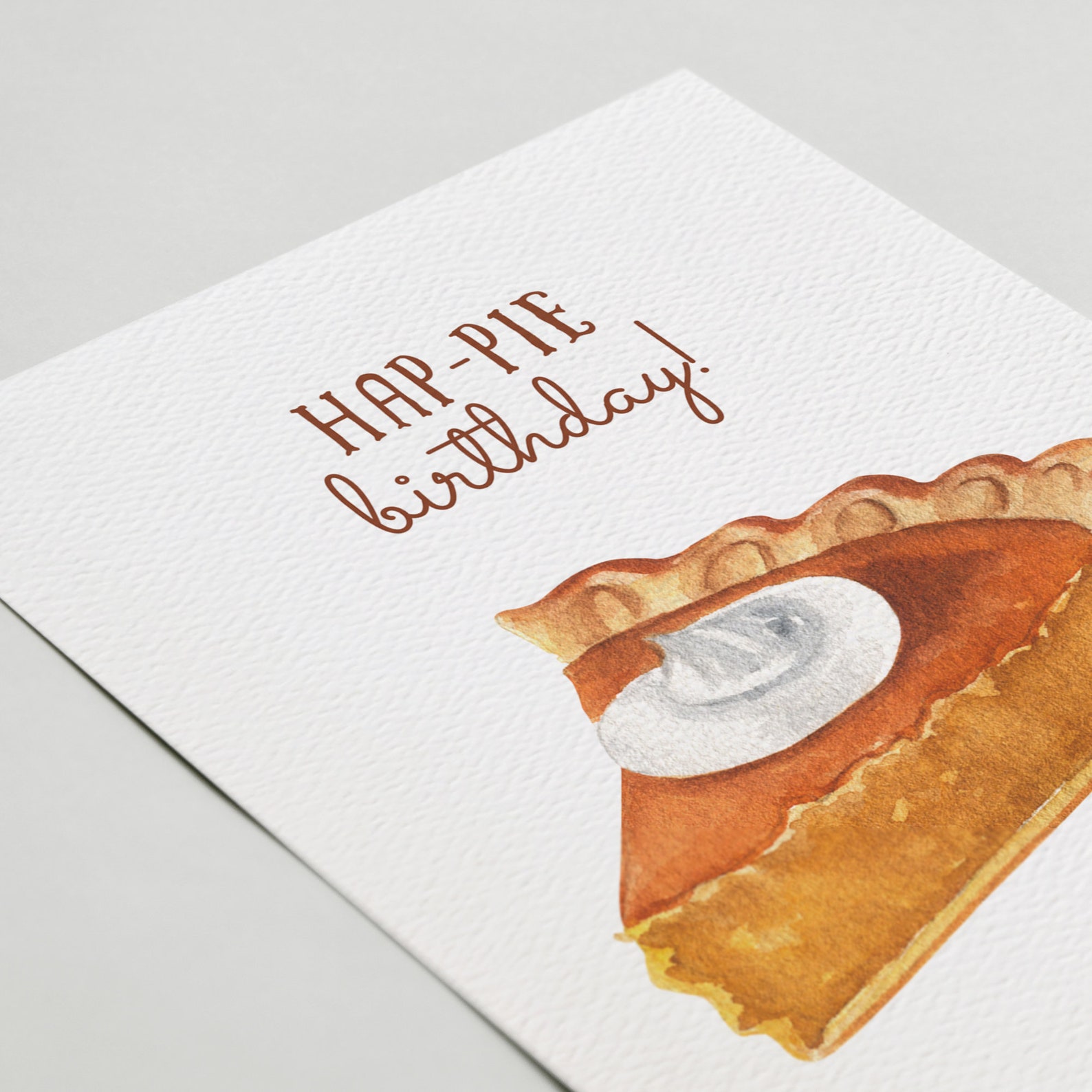 Pie Birthday Card Happy Birthday Food Card Funny Birthday - Etsy