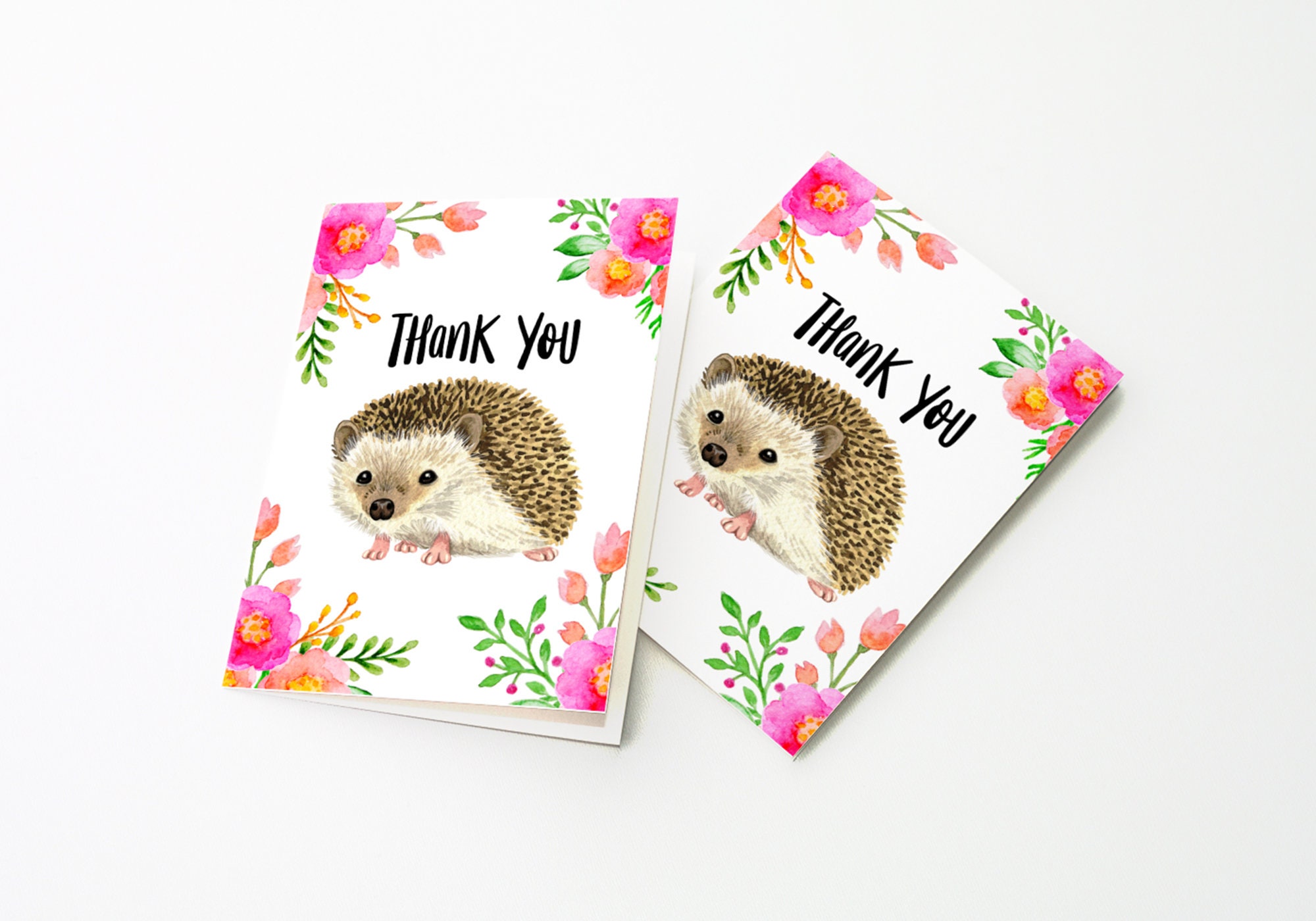 Hedgehog Thank You Card Cute Animal Thank You Card Blank - Etsy