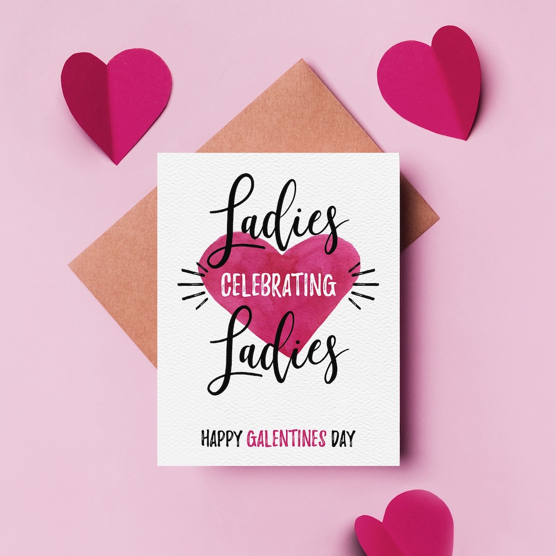 Galentines Day Card Set, Recycled Greeting Cards, Ladies Celebrating ...