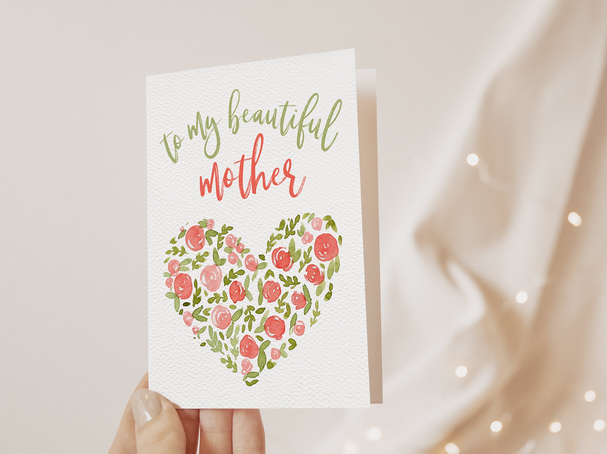 To My Beautiful Mother Floral Card for Mom Mother's - Etsy