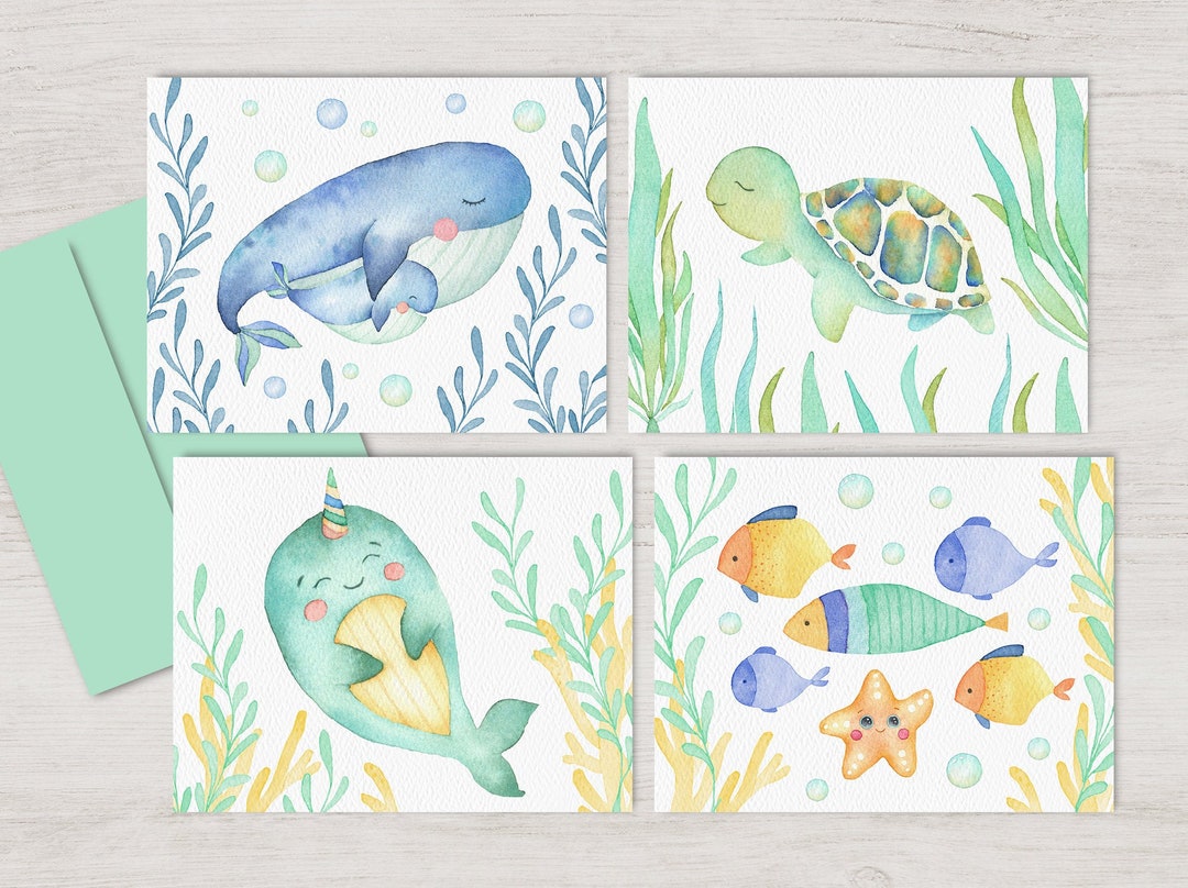 Ocean Greeting Card Pack | Ocean Cards | Blank Inside - Etsy