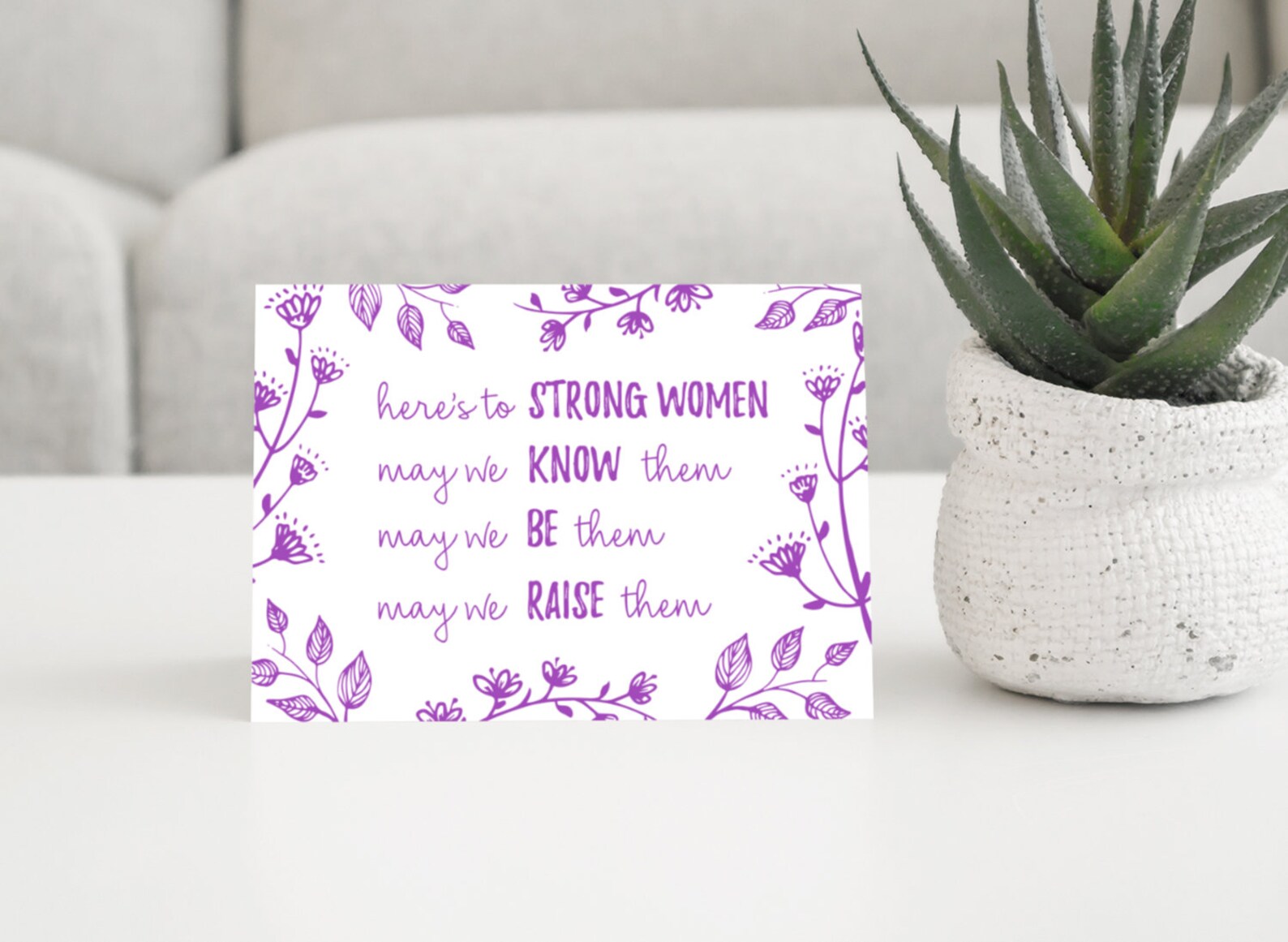 PRINTABLE Womens Empowerment Card, Strong Women, Here's to Strong Women ...