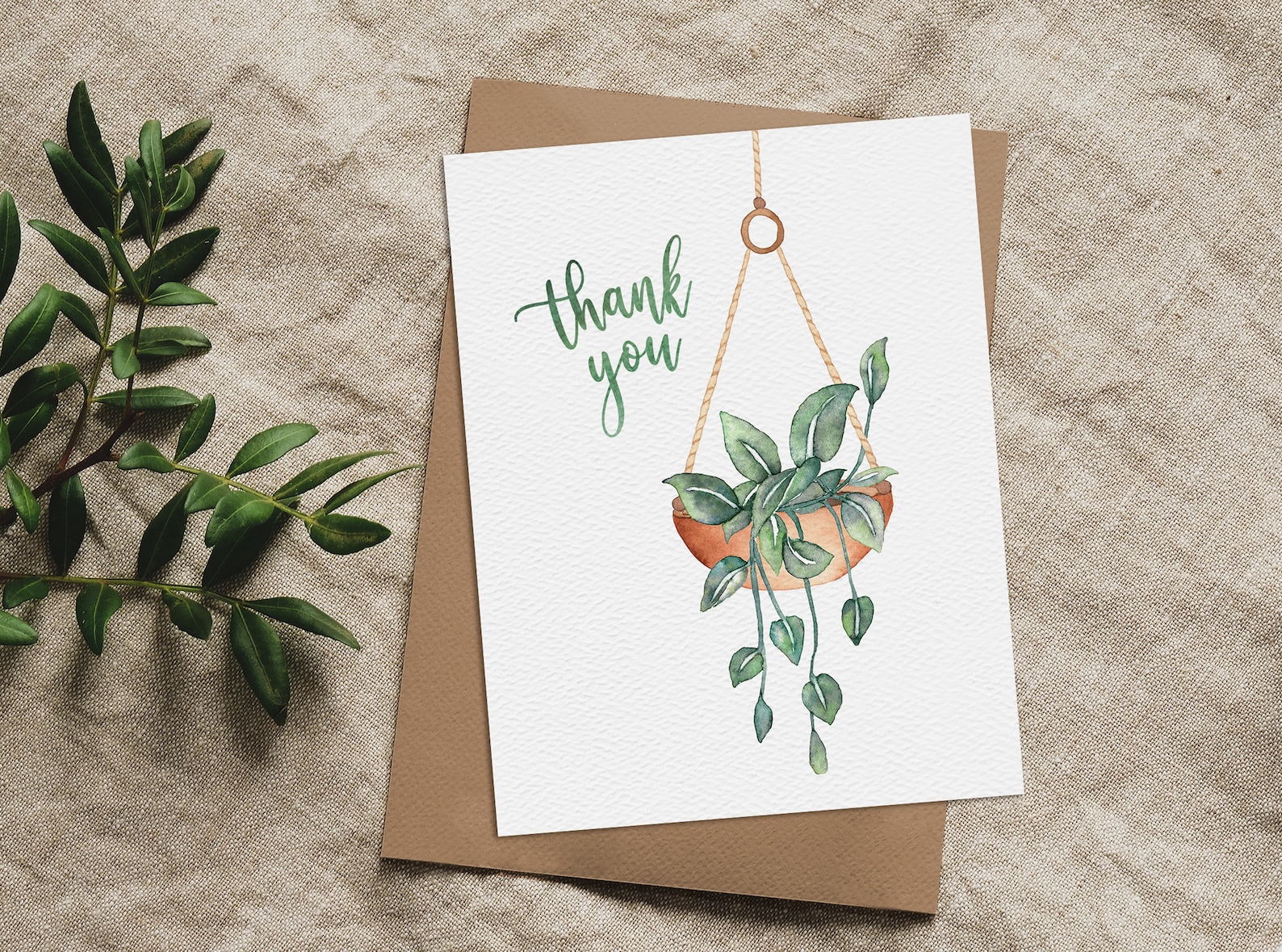 Plant Thank You Card Greenery Thank You Card Plant Parents - Etsy
